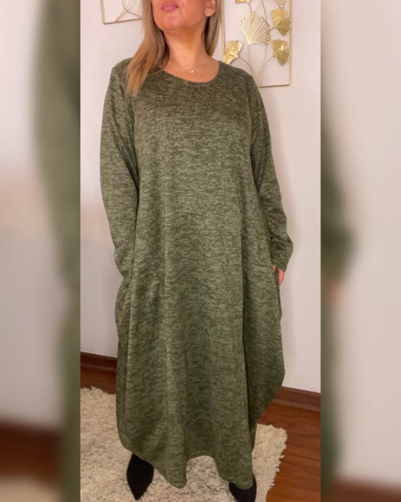 Vestido Globo de lanilla verde – makanavarromoda.cl